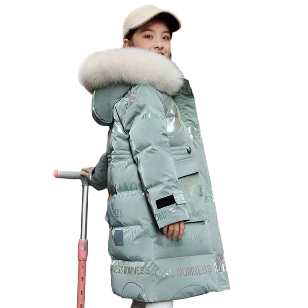 5-16Y Girls Winter Warm Jacket Long Puffer Jackets Coat Kids Teens ...