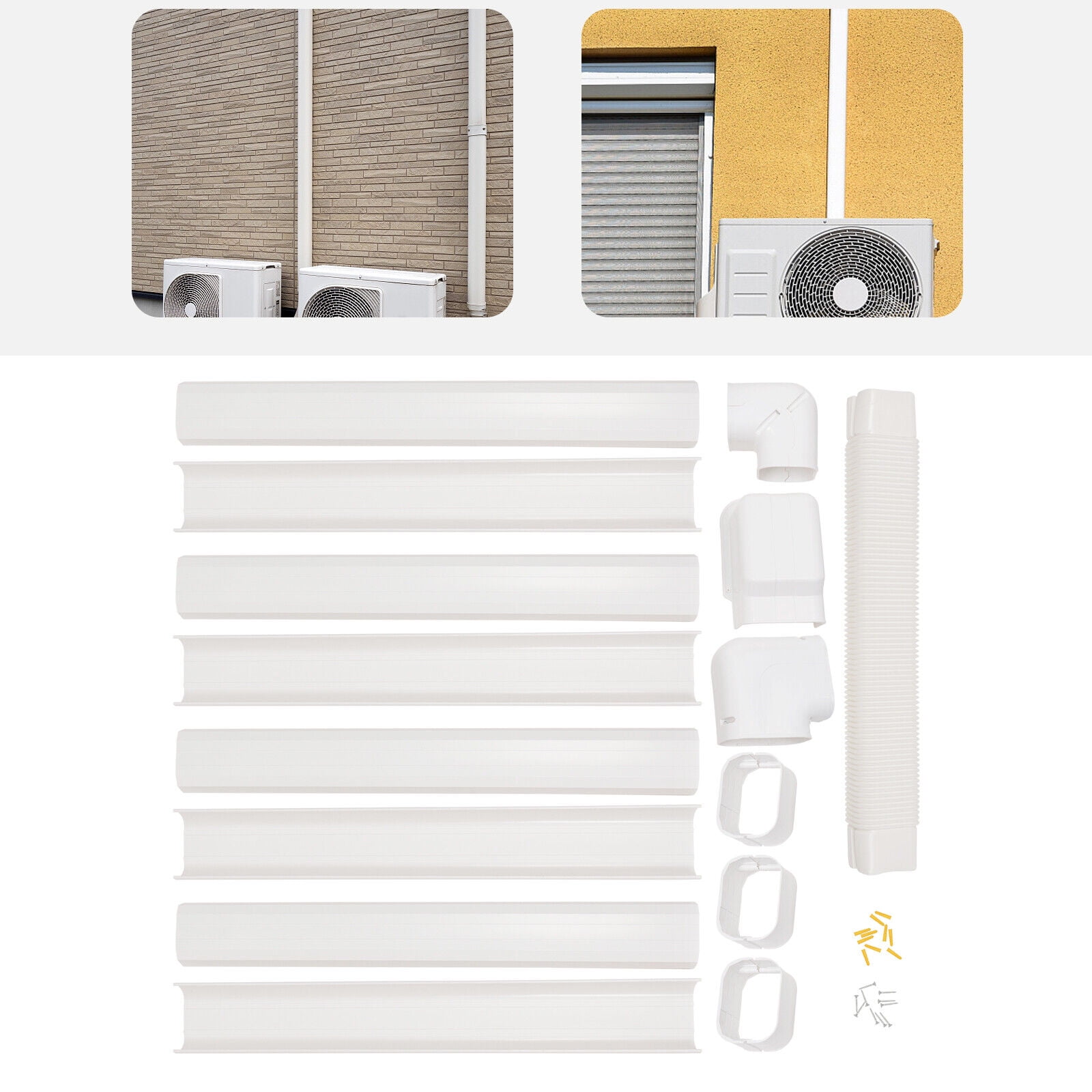 5" 17Ft Air Conditioner PVC Line Set Cover Kit For Split/Central AC ...
