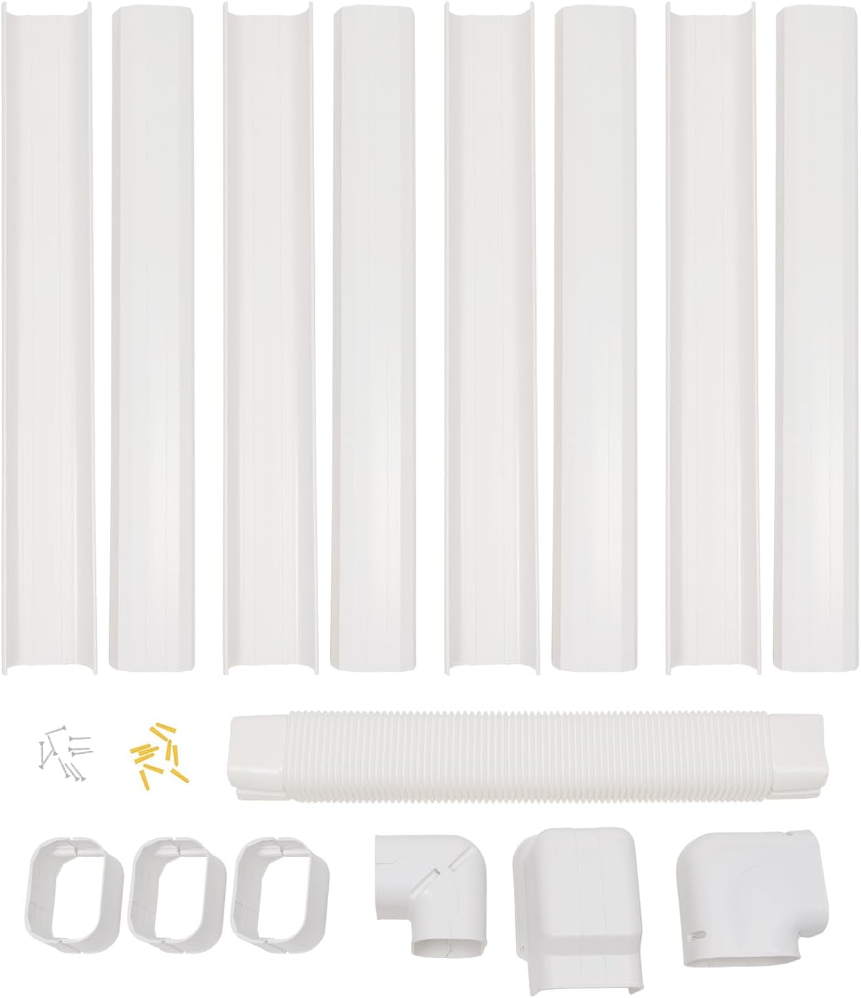 5" 17Ft PVC Line Set Cover Mini Split Line Set Cover with 4 Straight ...