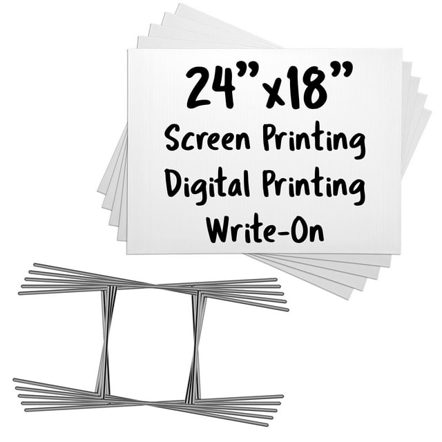 Walmart 5-Pack 18x24 White Yard Signs with H-Stakes for Various ...