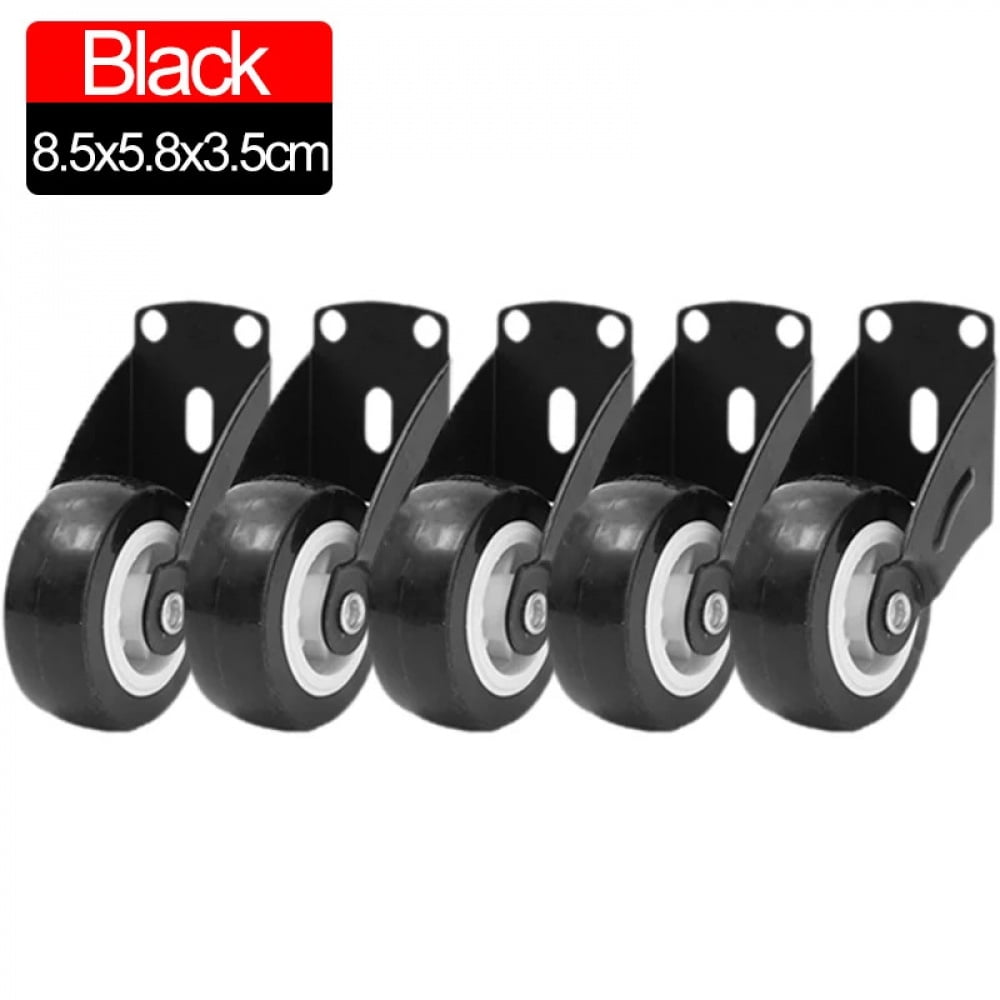 5/1pcs Furniture Casters Wheels Soft Rubber Swivel Caster Quite Roller ...