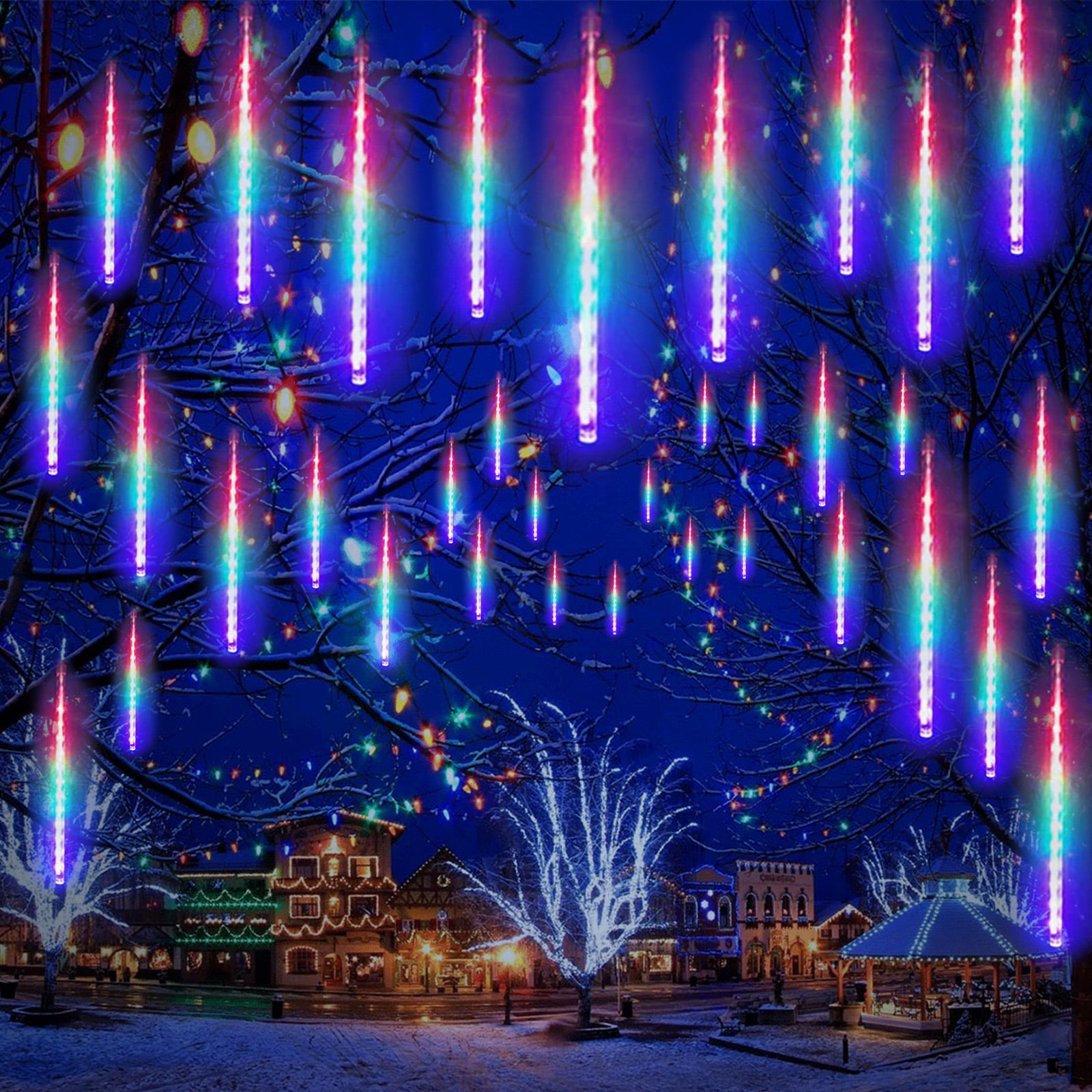 5/2/1pcs LED Meteor Shower Rain Lights, Sinhoon 8 Tubes 192LED Outdoor ...