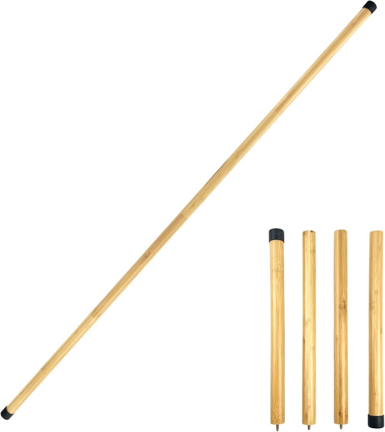 5.2 FT Portable Yoga Stick Natural Bamboo Posture Corrector Stick ...