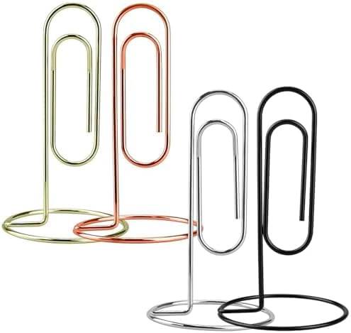 5.2 Inch Desktop Memo Holder, 4 Pack Jumbo Metal Desk Paper Clip ...