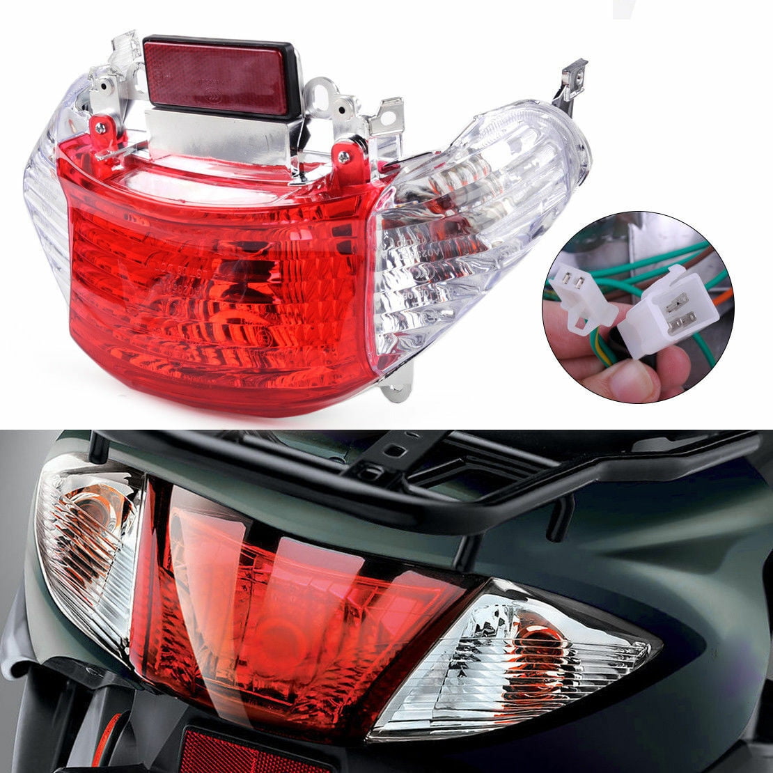 5+2 Wires 50cc Scooter Moped Motorcycle Rear Tail Light Taillight LT45 ...