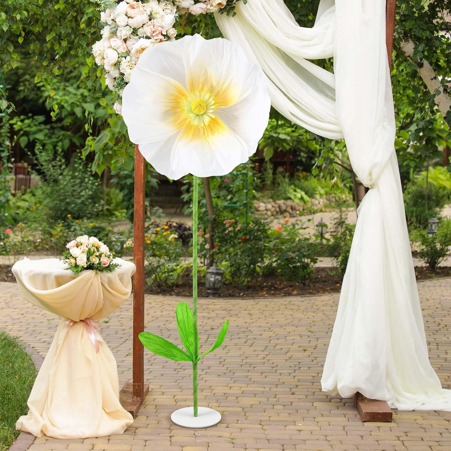 5.2 ft Giant Poppy Artificial Flower Wedding Giant Flower Paper Flower ...