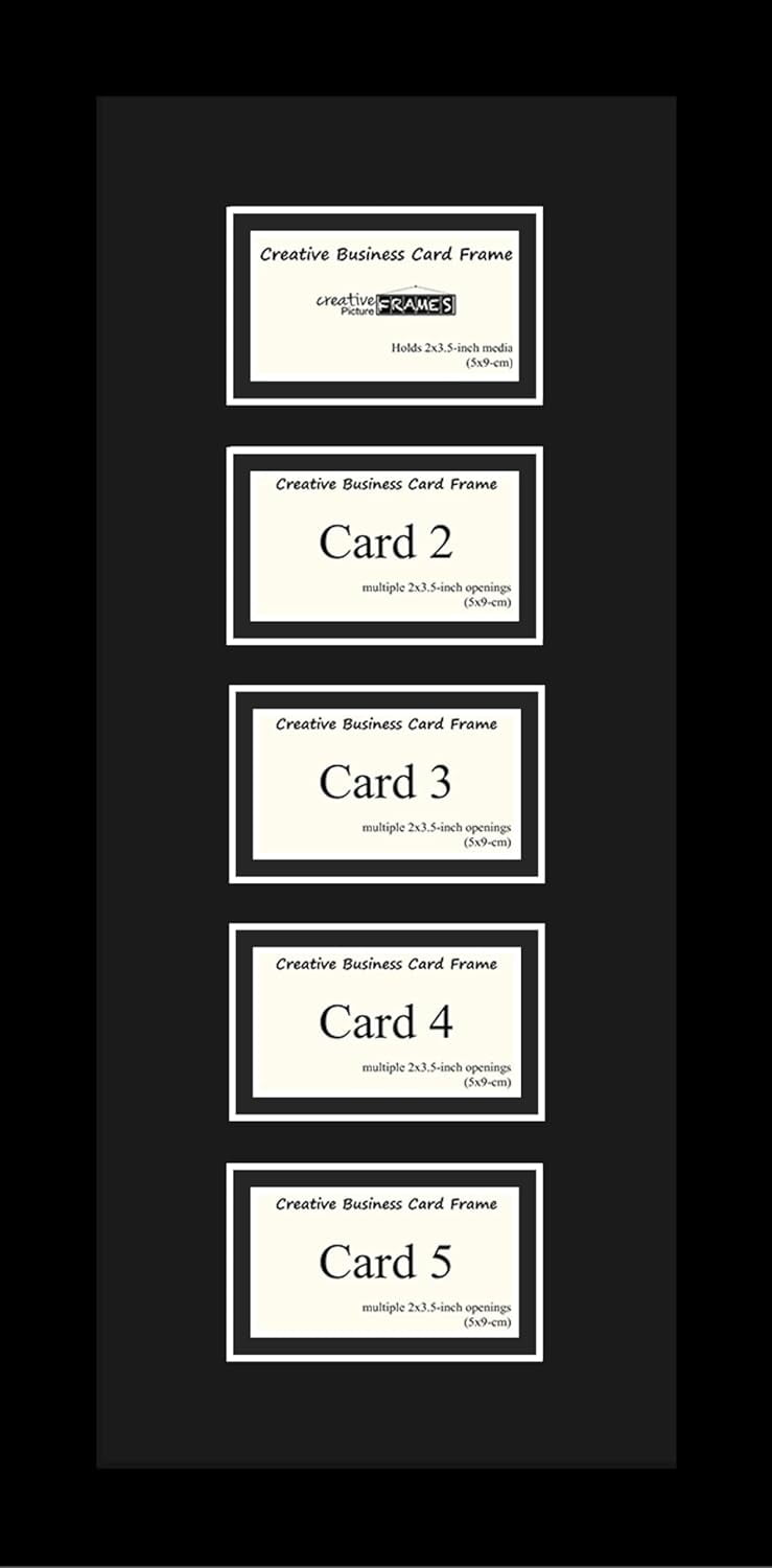 5-2" x 3.5" Opening Black Business Card Frame with 8" x 18" Double ...