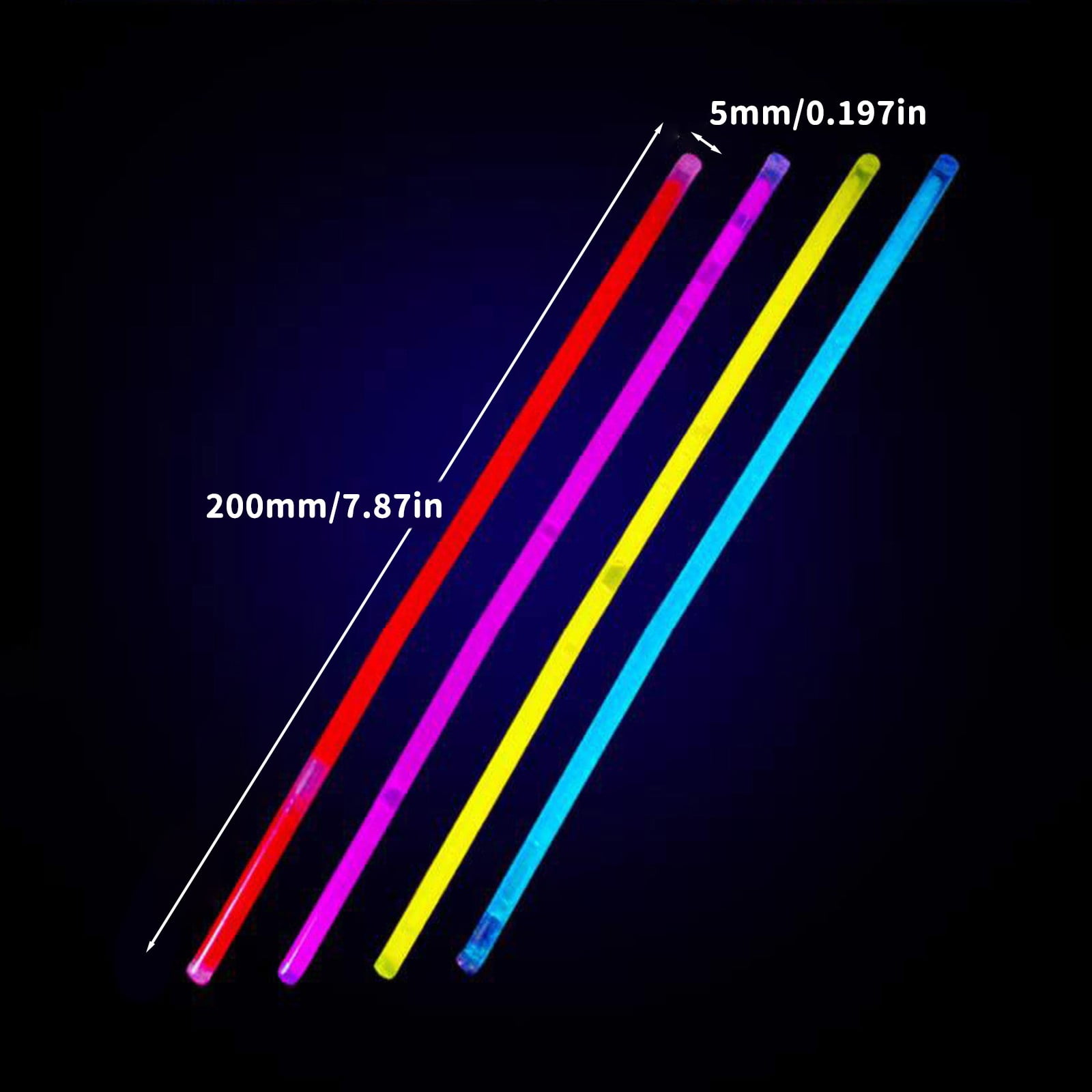 5*200Mm Small Fluorescent Sticks 1 Bucket 100 Regular Version - Glow ...