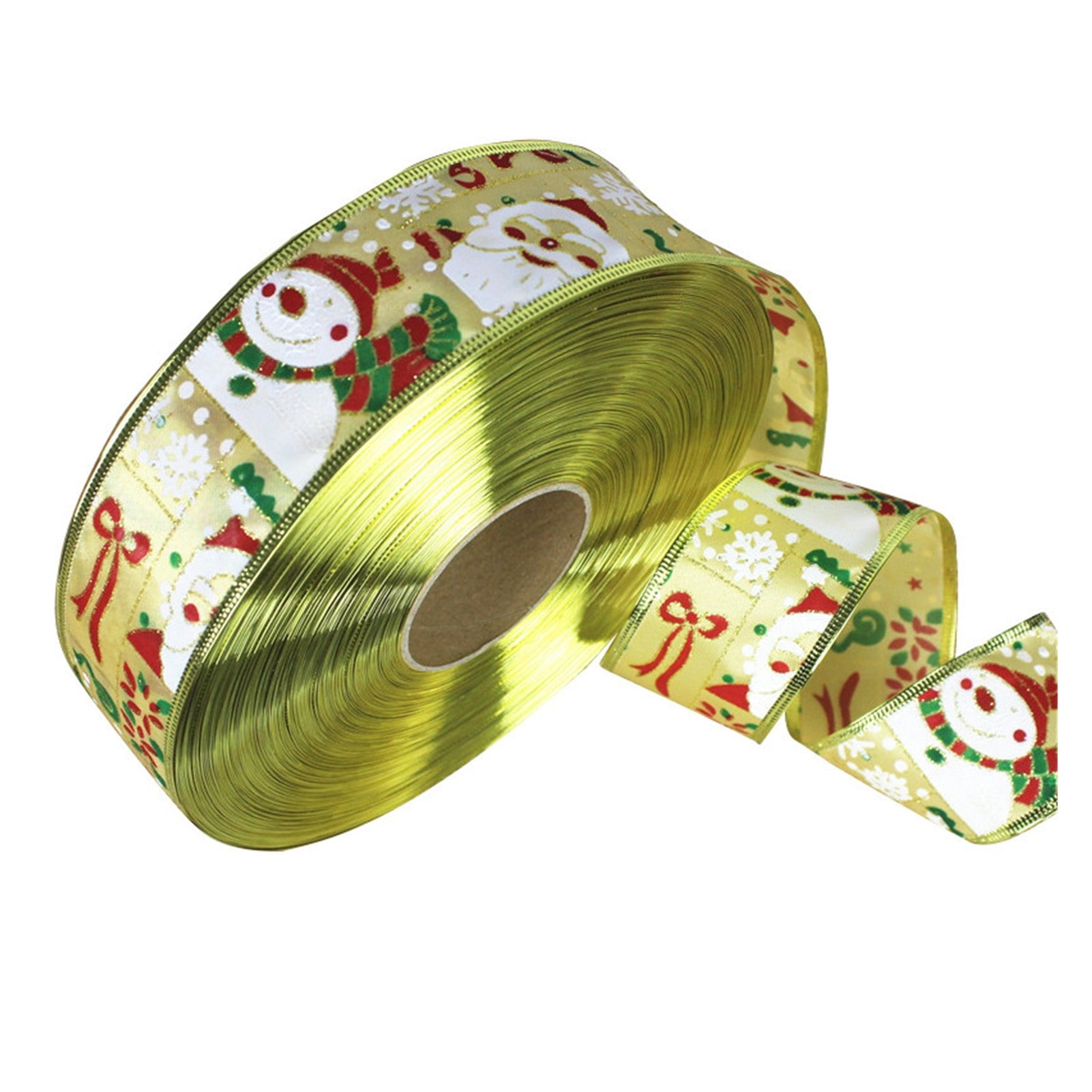 5*200cm Christmas Decorations Luxurious Gold Satin Ribbon Printing ...