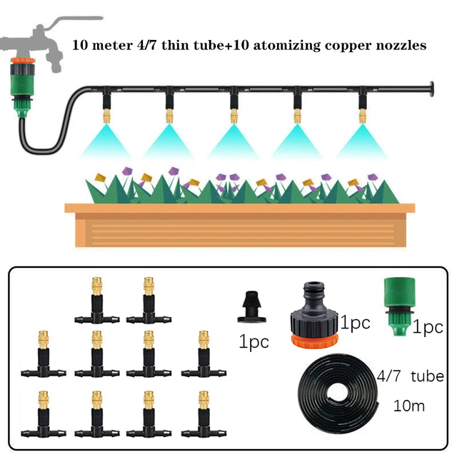5-20M Garden Automatic Irrigation Kit Spray Atomizing Sprinkler Adjustable Watering System ...