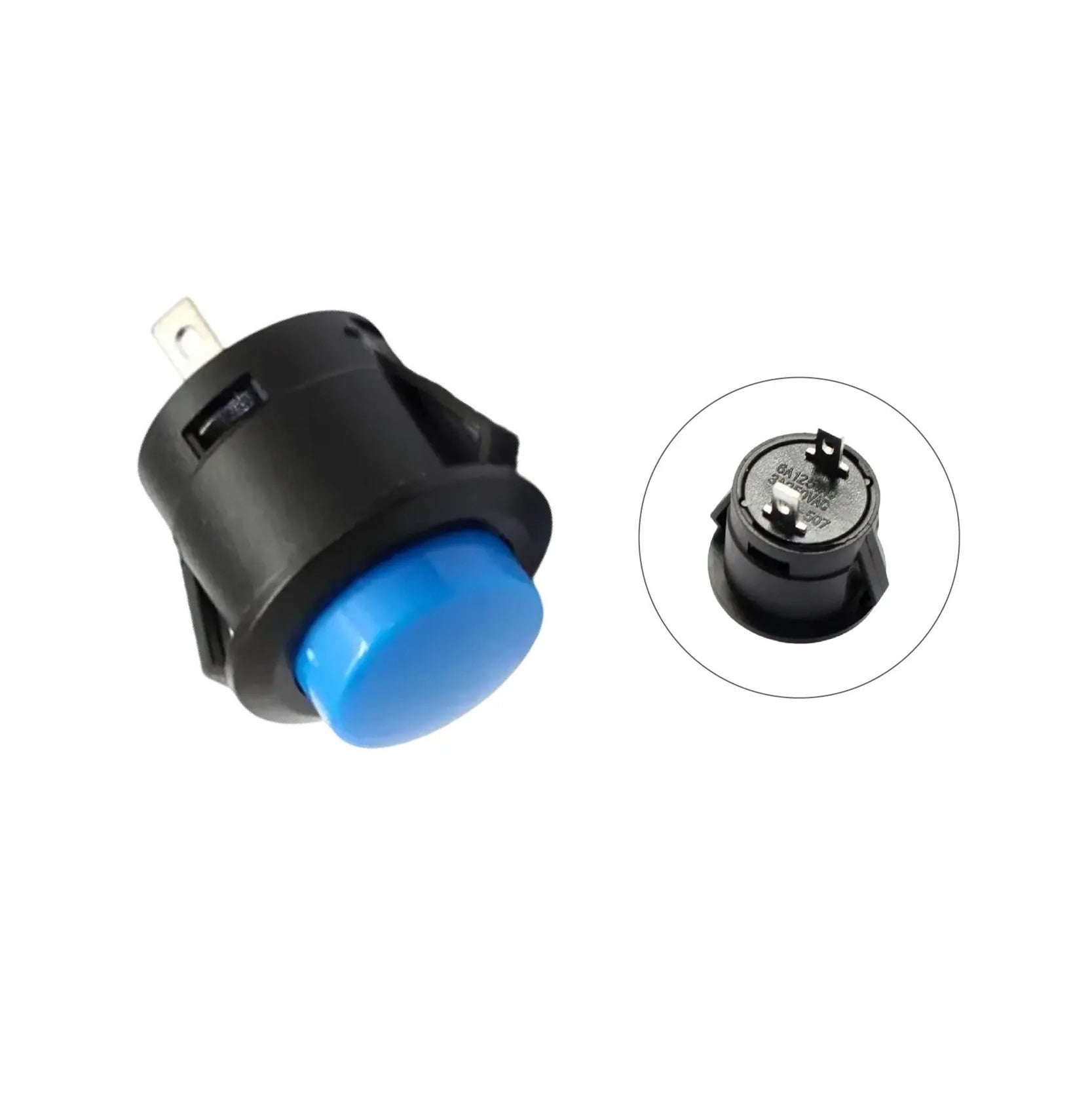 5/20PCS 6A 125V/3A 250VAC Snap on Button Switch 16MM Round Self Reset ...