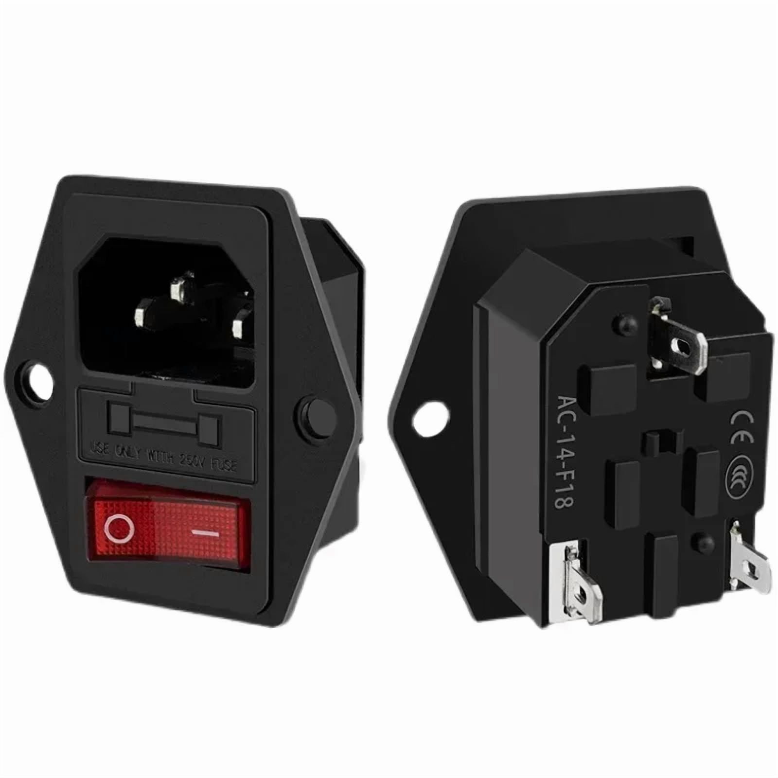 5/20Pcs AC01A AC Power Socket Panel Mount 3Pin Electrical Connector AC ...