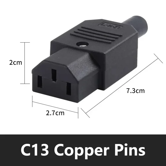 5/20Pcs C14/13 AC Socket 10A 250V AC Power Socket 3 Pin Copper Pins ...