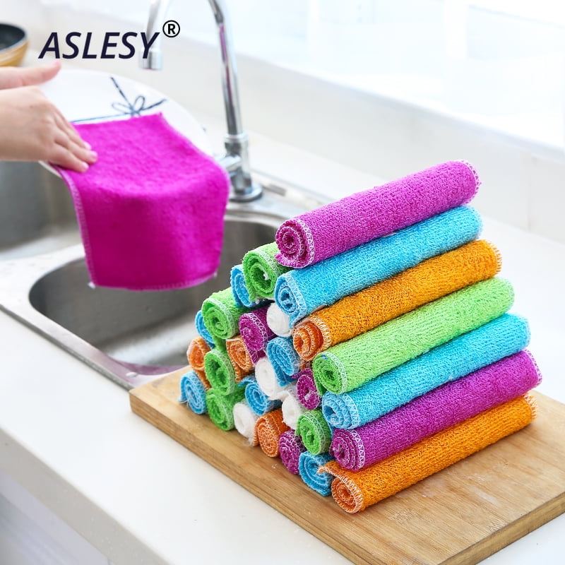 5-20Pcs Kitchen Anti-grease wipping rags efficient Bamboo Fiber ...
