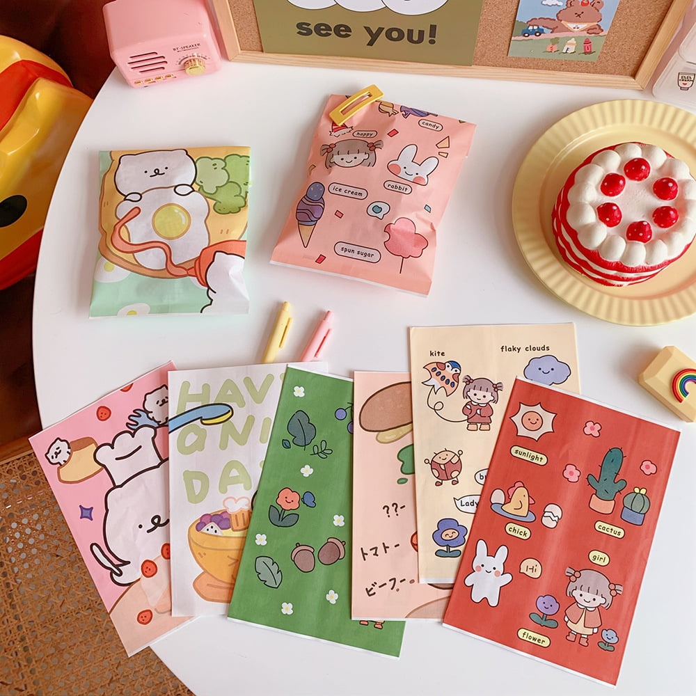 5-20pcs Ins Paper Packaing Bag Cute Rabbit Bear Dog Chocolate Food ...