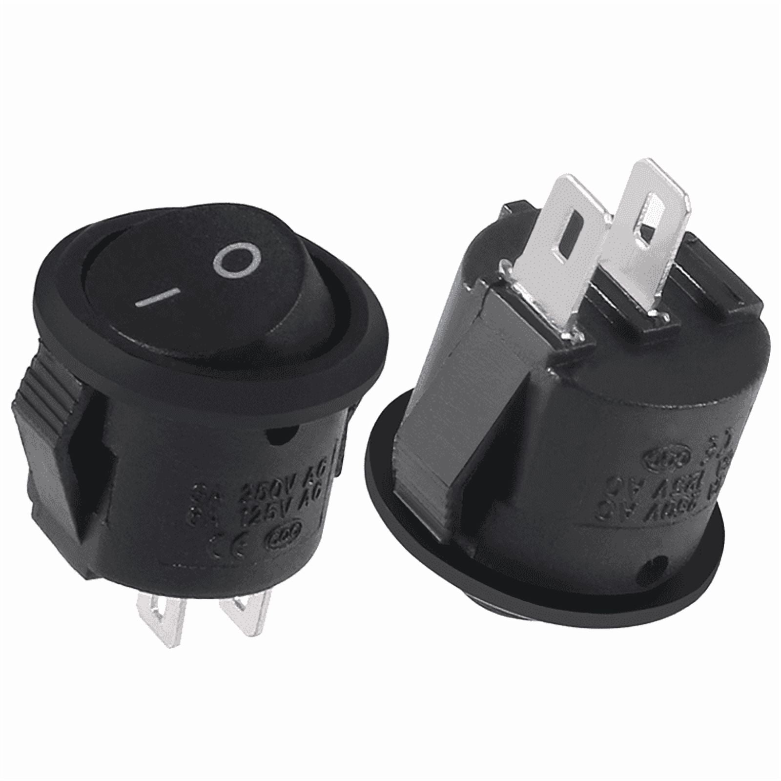 5/20pcs Round Rocker Power Switch 6A 250V 2 Pin 2 Position ON OFF Boat ...