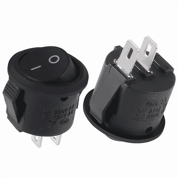 5/20pcs Round Rocker Power Switch 6A 250V 2 Pin 2 Position ON OFF Boat Toggle Switches SPST ...