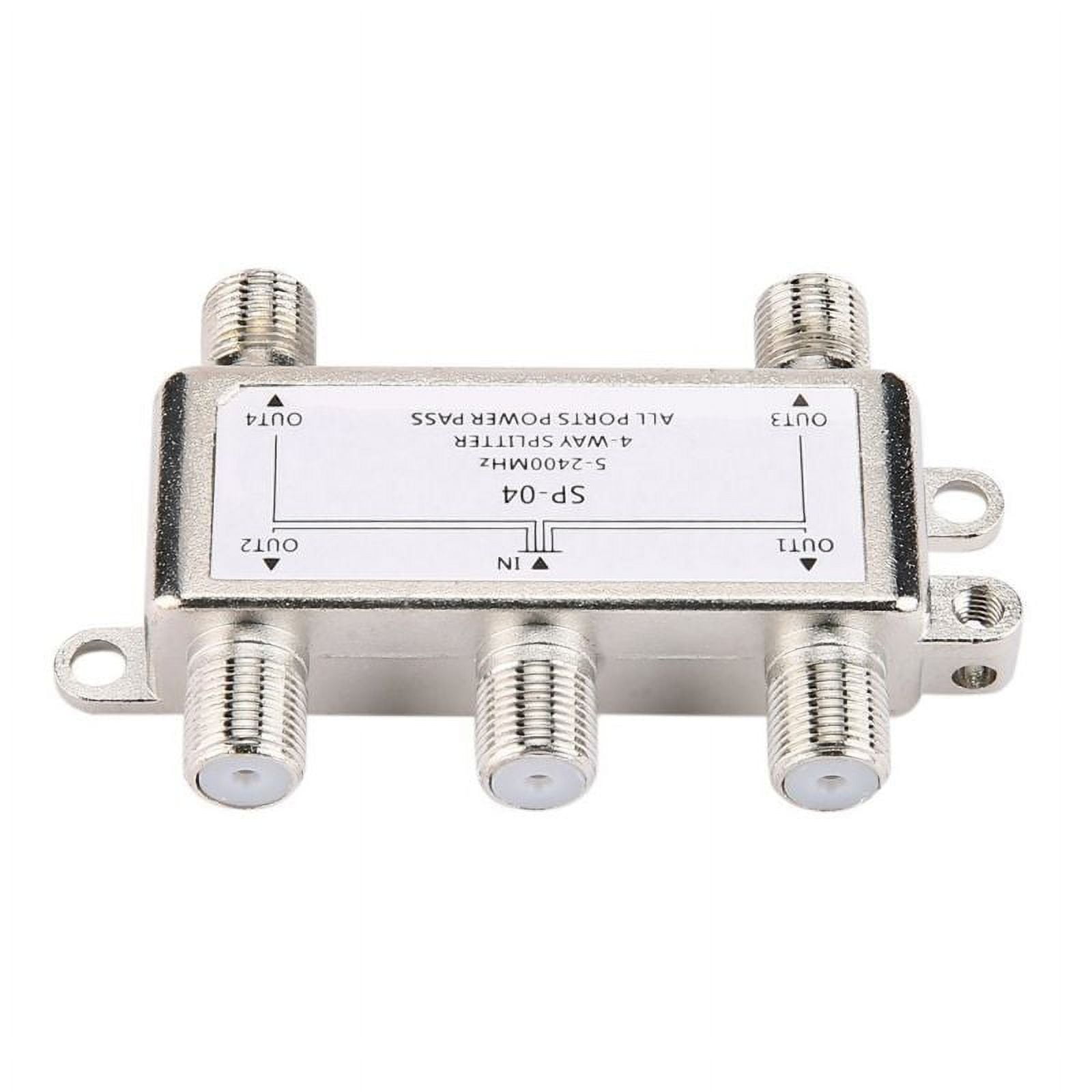 5-2400MHz 4 Way HD Digital Coax Cable Splitter 4 Channel Satellite ...