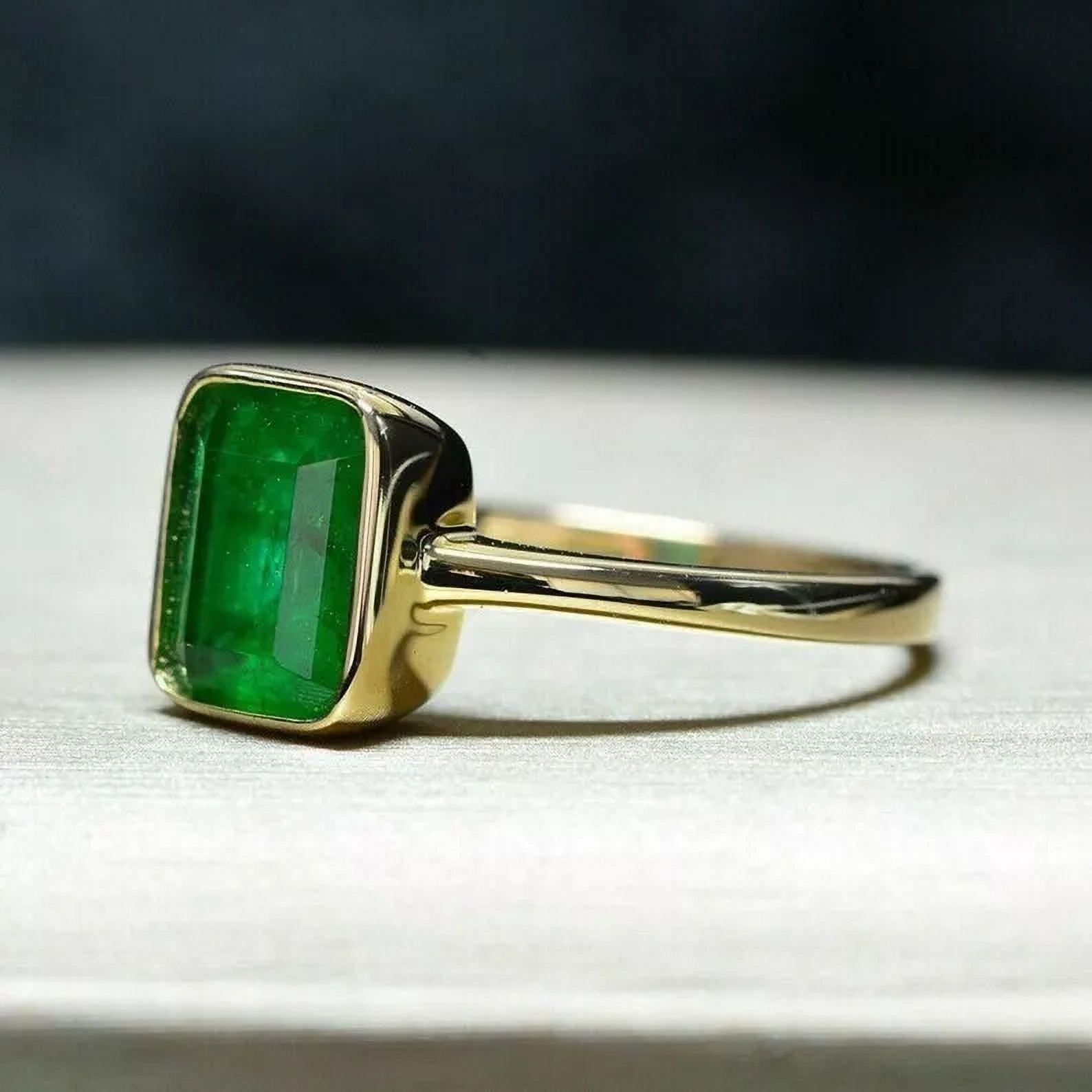5.25 Carat Certified Natural Colombian Emerald Ring 925 Silver Emerald ...