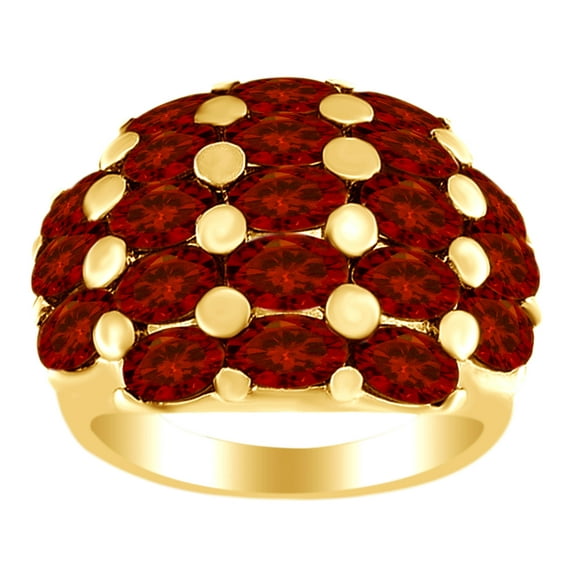 AFFY 5.25 Ct Oval Cut Simulated Garnet Cluster Engagement Band Ring in ...