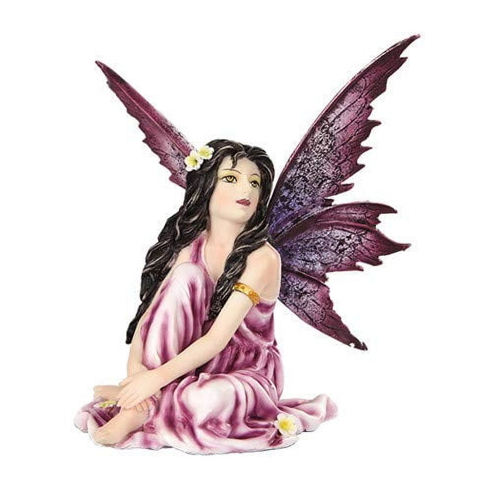Pacific Giftware 5.25 Inch Fairyland Purple Winged Fairy with Flowers ...