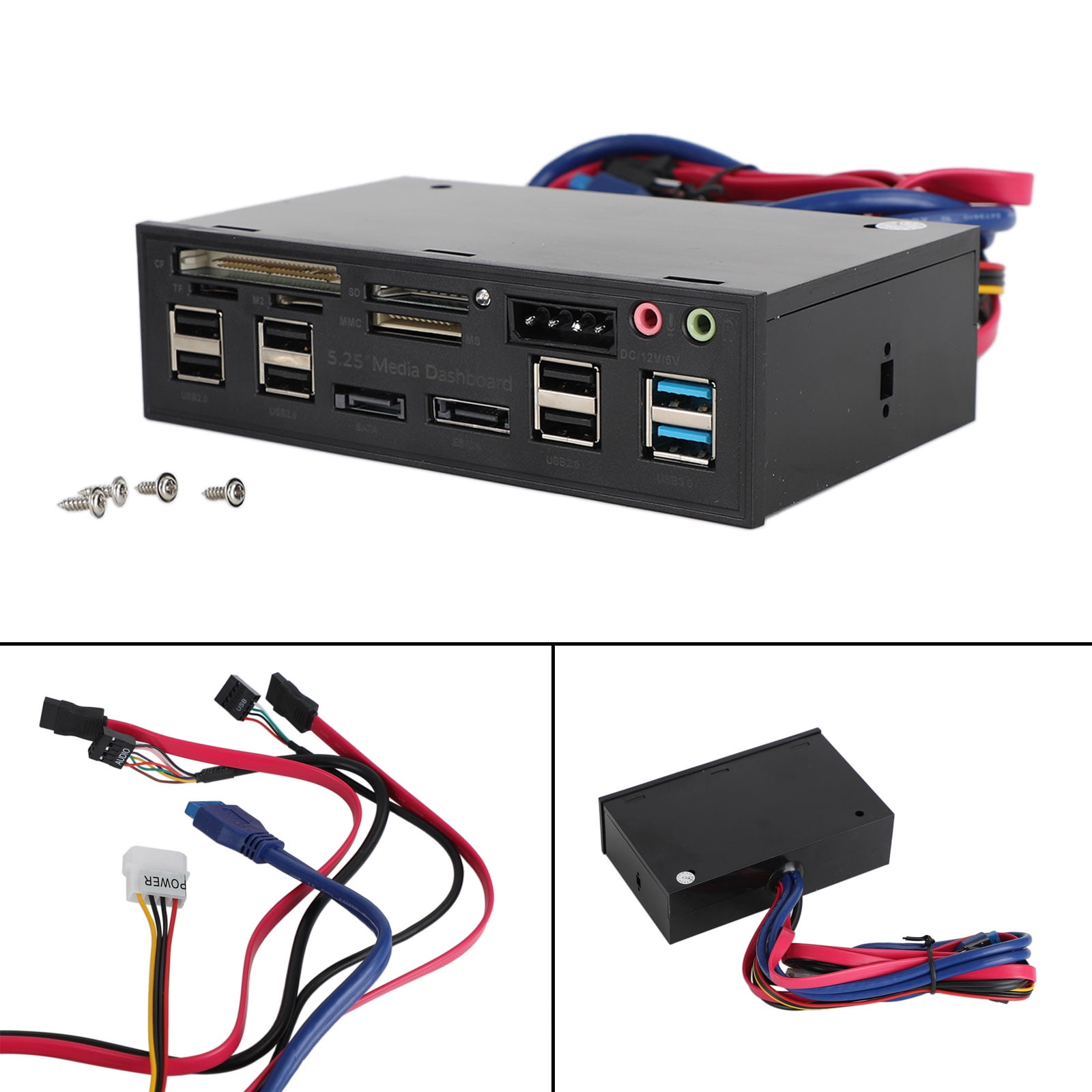 5.25" USB 3.0 SATA eSATA PC Front Panel Media Dashboard Internal Card ...