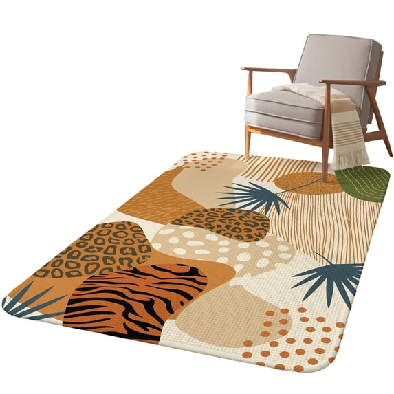 5.25'x6.56' Area Rug for Living Room, Abstract Tropical Boho Non Slip ...