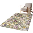 5.25'x6.56' Area Rug for Living Room, Dark Sage Green Botanical Non ...