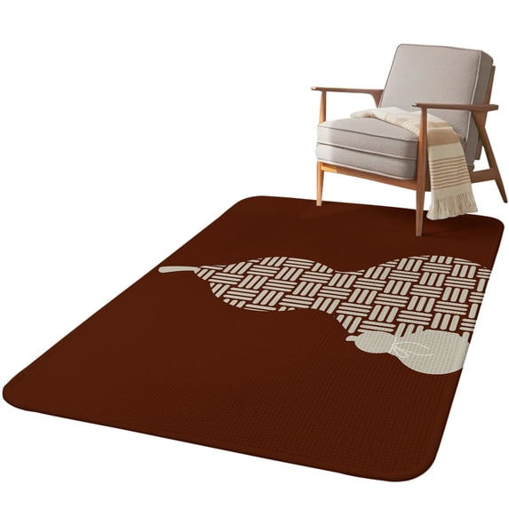 5.25'x6.56' Area Rug for Living Room, Red Brown Gourd Non Slip Soft ...