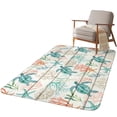 5.25'x6.56' Area Rug for Living Room, Teal Red Coastal Non Slip Soft ...