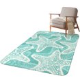 5.25'x6.56' Area Rug for Living Room, Turquoise Starfish Coastal Non ...