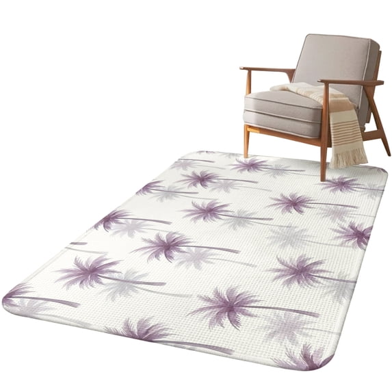 5.25'x6.56' Area Rug for Living Room, Violet Purple Palm Tree Non Slip ...