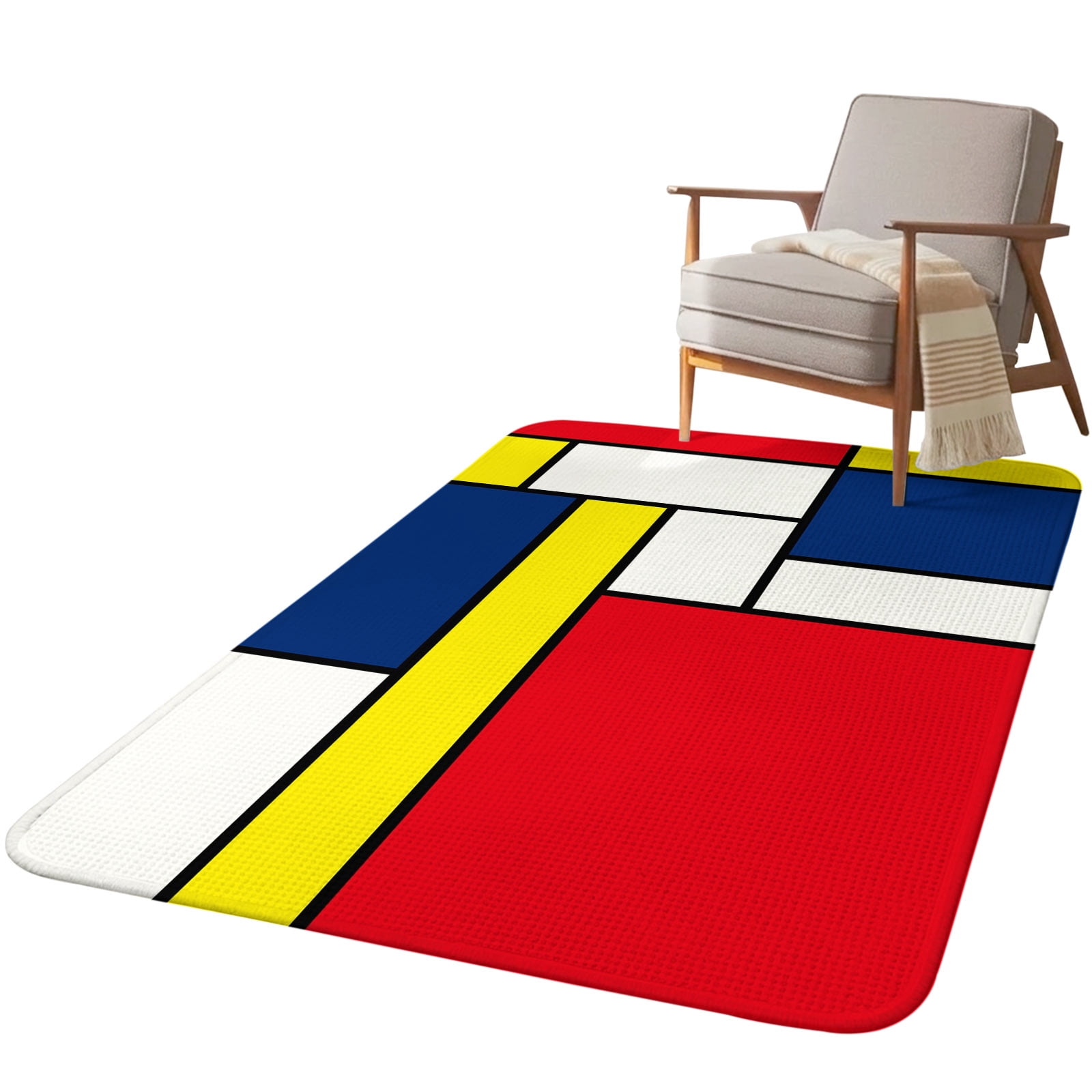 5.25'x7.55' Area Rug for Living Room, Abstract Geometric Non Slip Soft ...