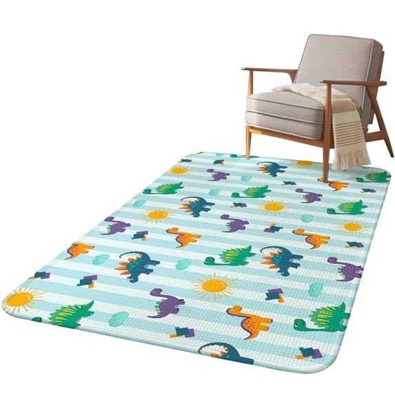 5.25'x7.55' Area Rug for Living Room, Cartoon Dinosaur Non Slip Soft ...