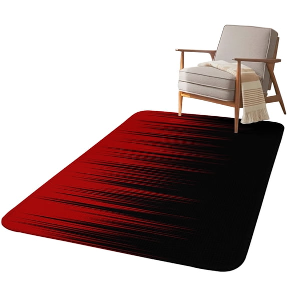 5.25'x7.55' Area Rug for Living Room, Dark Red Black Ombre Non Slip ...