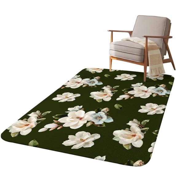 5.25'x7.55' Area Rug for Living Room, Farmhouse Flowers Non Slip Soft ...