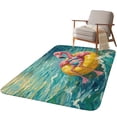 5.25'x7.55' Area Rug for Living Room, Funny Flamingo Swimming Ring Non ...