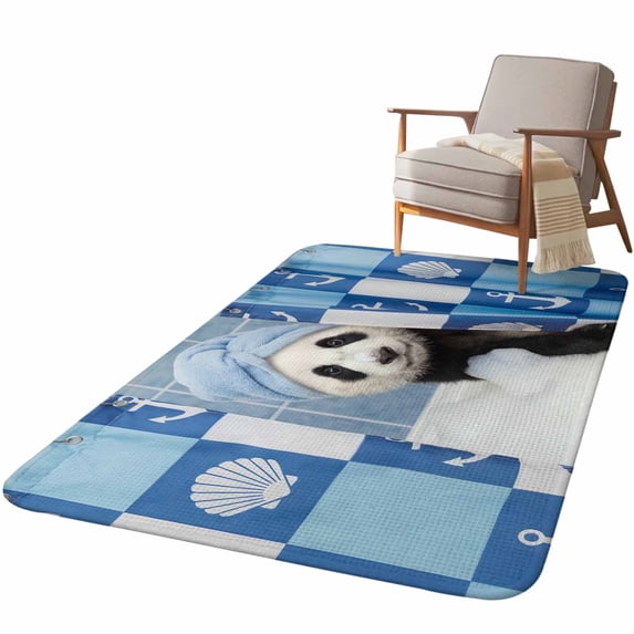 5.25'x7.55' Area Rug for Living Room, Funny Panda Non Slip Soft Large ...
