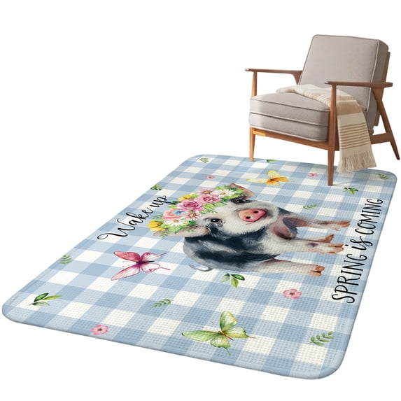 5.25'x7.55' Area Rug for Living Room, Spring Pig Non Slip Soft Large ...