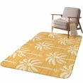 5.25'x7.55' Area Rug for Living Room, Yellow Orange Palm Tree Non Slip ...