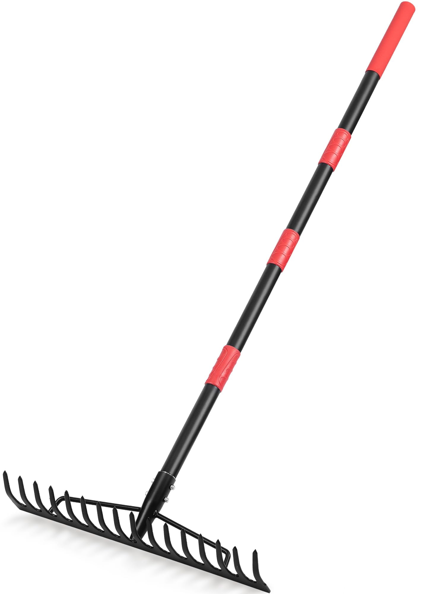5.2FT Garden Rake, 16 Tines Metal Rake with Stainless Steel Handle ...