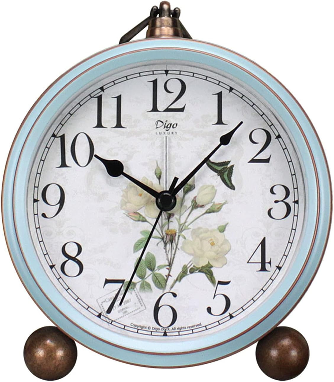 5.2in Desk Clock, Retro Silent Analog Clock Non-Ticking & Battery ...