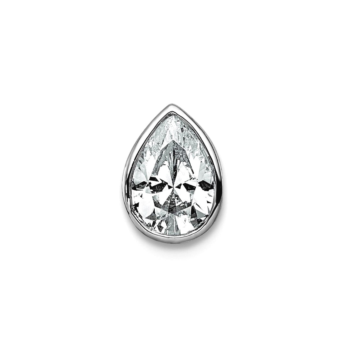 5.2mm 14k Solid White Gold 1/2ct Lab Grown Diamond VS+ F+ Pear Bezel ...