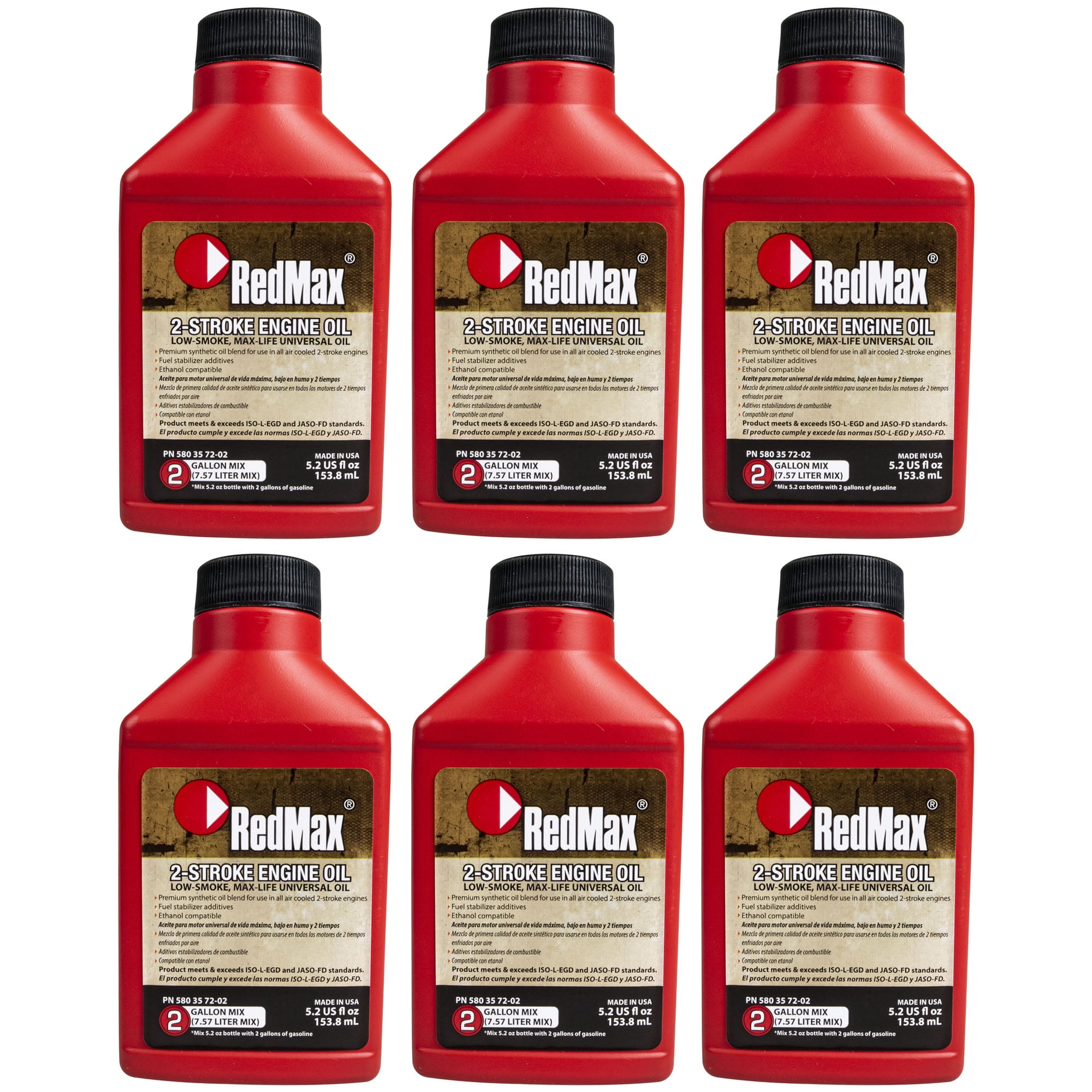 5.2oz Bottle RedMax Synthetic 2-Stroke Engine Oil w/Fuel Stabilizer 50: ...