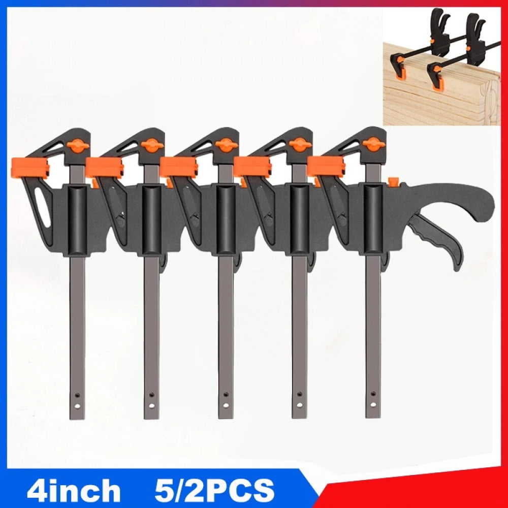 5/2pcs Woodworking Work Bar 4 Inch Clamp Clip Set Hard Quick Ratchet ...