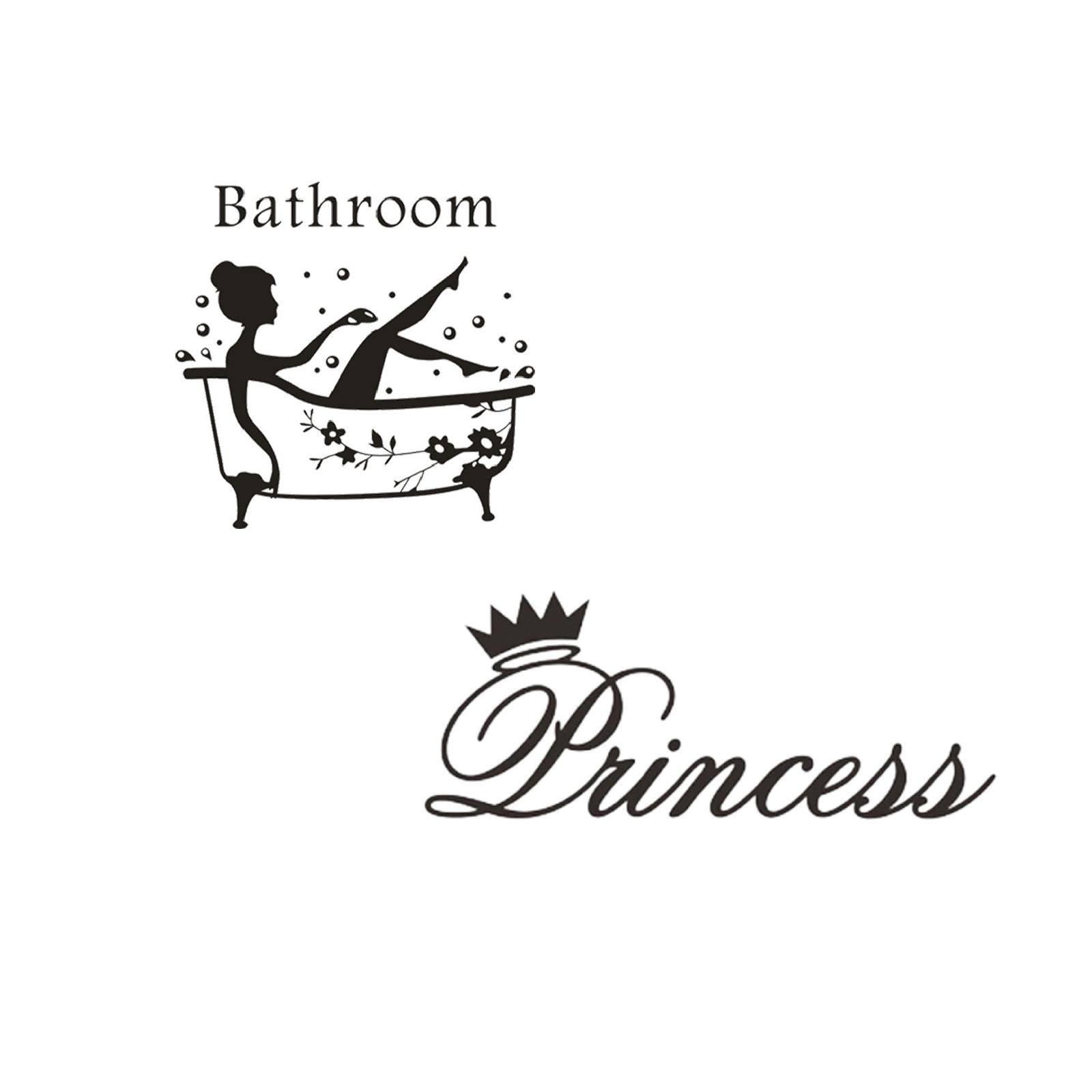 5/3/2/1pcs DIY Removable Sign Wall Decal Princess Door Stickers ...