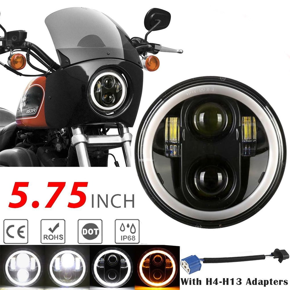 5-3/4 5.75 Inch Motorcycle Led Headlight Round for Harley Davidson Dyna ...