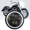 5-3/4 5.75-inch Front LED Projector Headlight for Motorcycle, 5.75 ...