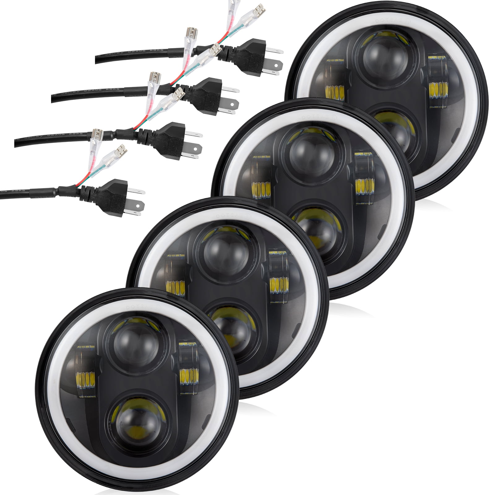 5 3/4'' 5.75 inch LED Headlight Round 4pcs Reflector Hi/Lo Beam with ...