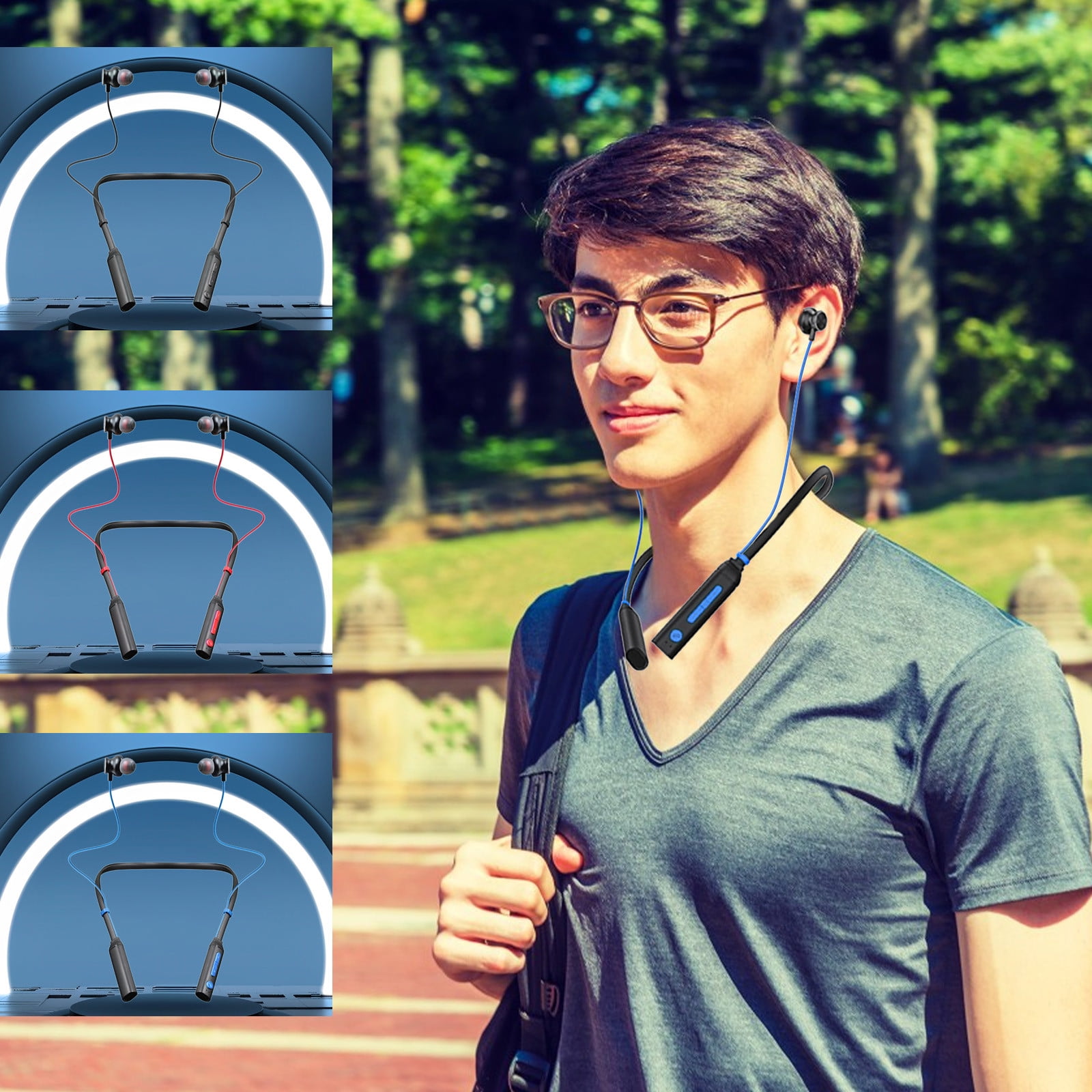 5.3 Bluetooth Earphones,Wireless Sports Neck Hanging,Neck Hanging ...